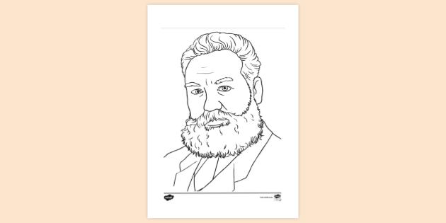 FREE! - Alexander Graham Bell Colouring Sheet | Colouring Sheets