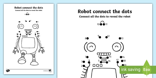 Connect the Dots Robot Activity - Templates - Twinkl
