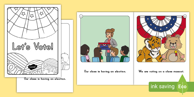 Let's Vote! Emergent Reader (teacher made)