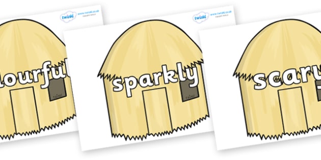FREE! - Wow Words on Straw houses (teacher made)