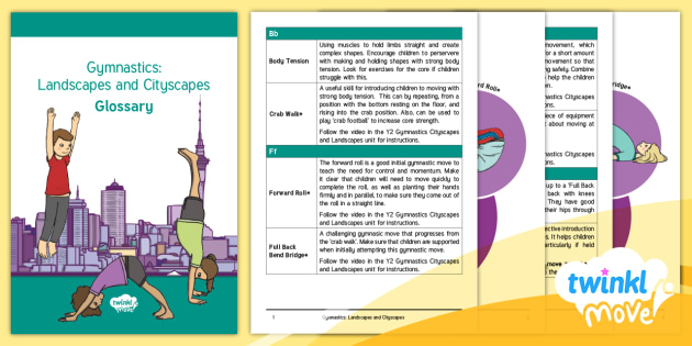 Twinkl Move PE - Y2 Gymnastics: Landscapes and Cityscapes CPD Glossary