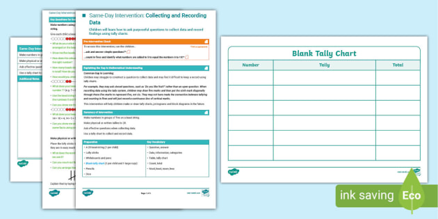 👉 Year 2 Maths Intervention: Collecting and Recording Data
