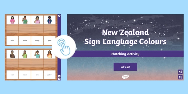 New Zealand Sign Language Colours Interactive Matching Game