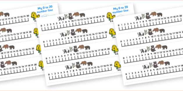 0-20 Number Line (Bears)