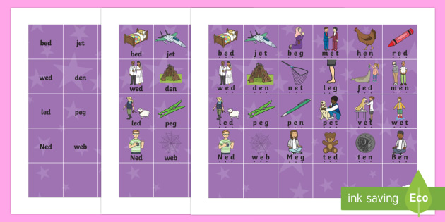 CVC Words 'e' Differentiated Mat (Compatible with Bee-Bot)