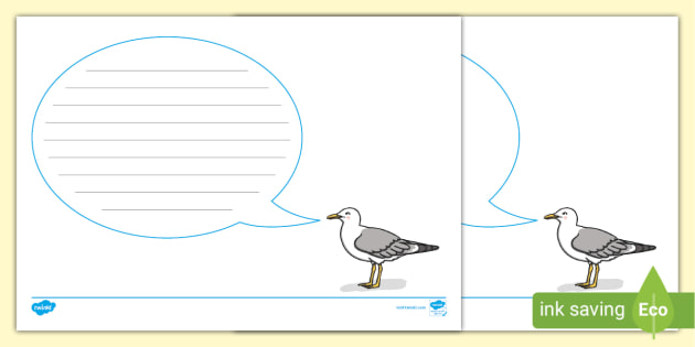 Seagull Speech Bubble Writing Frame (teacher made)