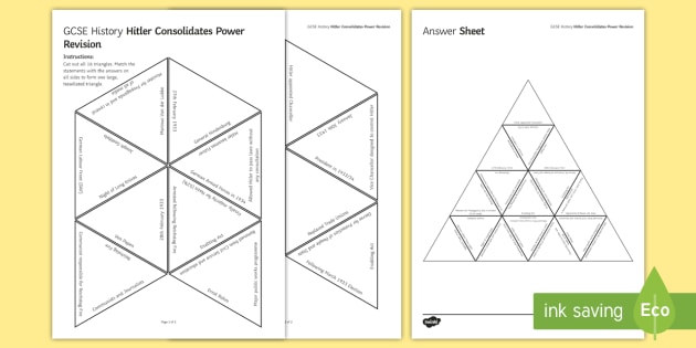 Hitler Consolidates Power History Triangular Dominoes