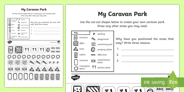 My Caravan Park Worksheet (teacher made)