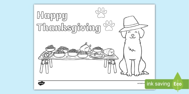 FREE! - Thanksgiving Dog Colouring Page | Worksheet | Resource