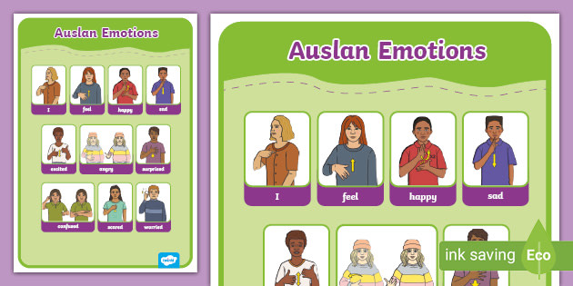 Auslan Emotions Word Mat (teacher made)