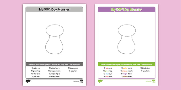 My 100th Day Monster Activity (teacher made)