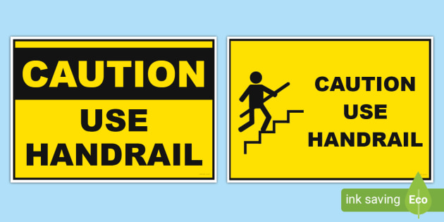 FREE! - Use Handrails Sign Posters | Display Items