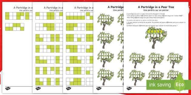 Partridge in a Pear Tree Worksheet / Worksheet English/French