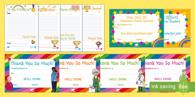 Year 2 Home Learning Thank You Pack (teacher made)