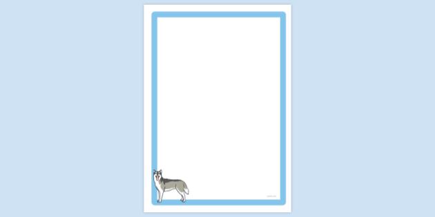 * NEW * Husky Sled Dog Page Border | Page Border | Twinkl