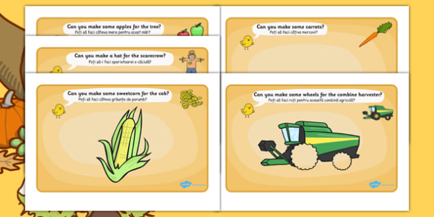 Harvest Playdough Mats Romanian Translation Teacher Made