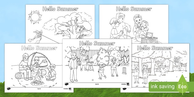 Hello Summer! Colouring Pages (Teacher-Made)