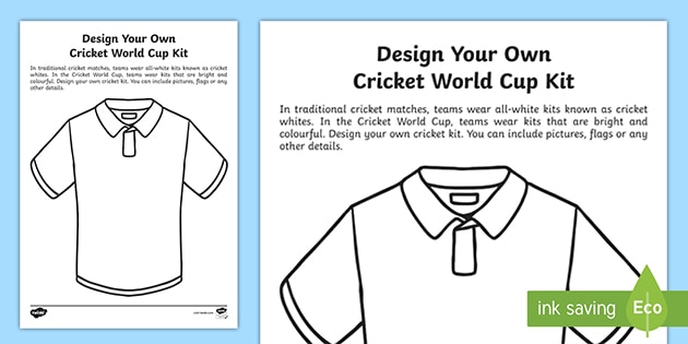 KS1 Design Your Own Cricket World Cup Kit - Primary Resources