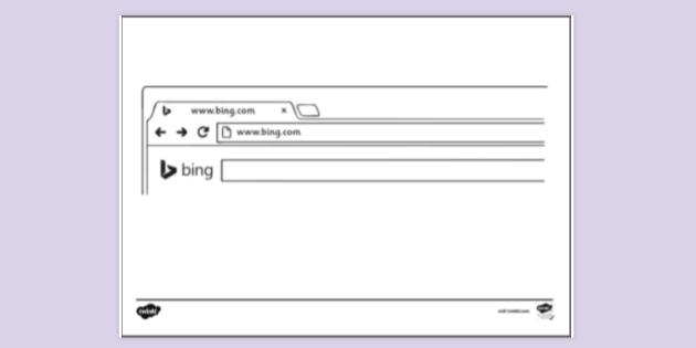 FREE! - Bing Address Bar and Icons Colouring Sheet | Colouring Sheets