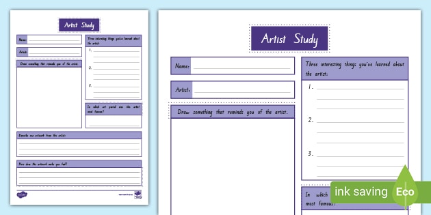 Artist Study Activity - Years 4-6