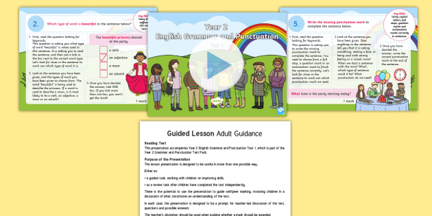Year 2 Grammar and Punctuation Test 1 Guided PowerPoint