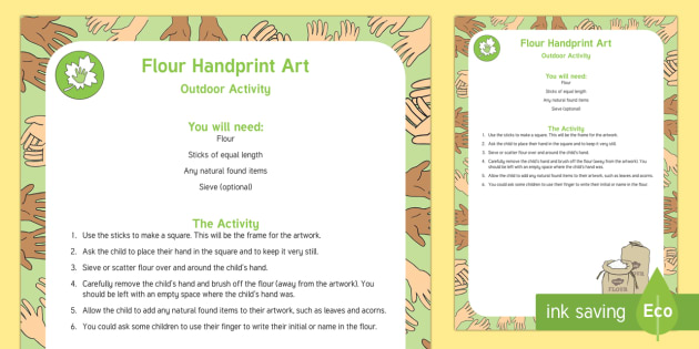 Flour Handprint Art Outdoor Activity (teacher made)