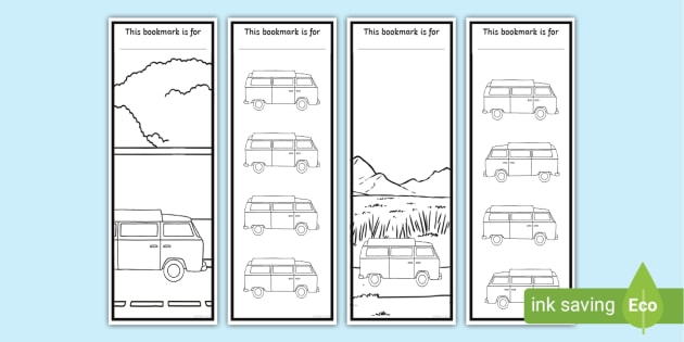 FREE! - Campervan Bookmarks to Colour | Resources | Twinkl