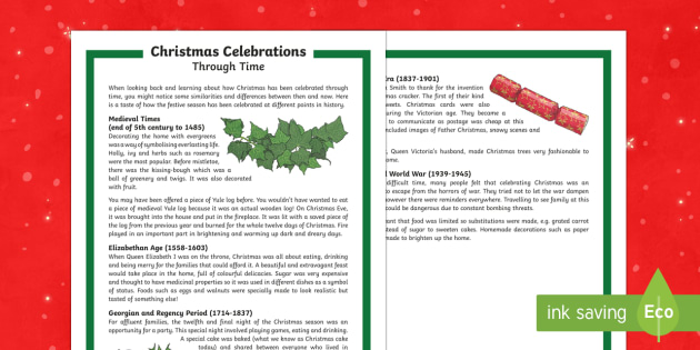 Christmas Fact Sheet Printable