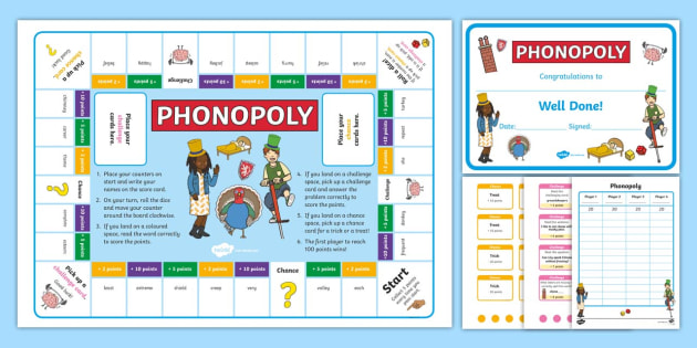 The 'ee' Sound Family: Phonics Phonopoly Board Game