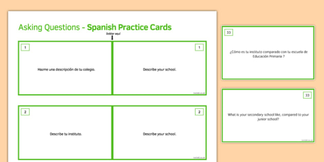 General Conversation Life at School College Question Double Sided Cards