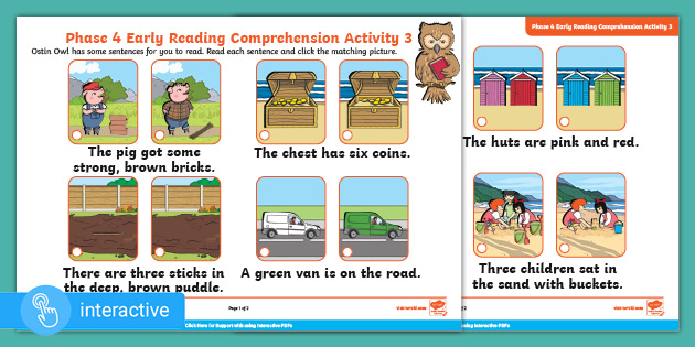 Interactive PDF: Phase 4 Early Reading Comprehension Activity 3
