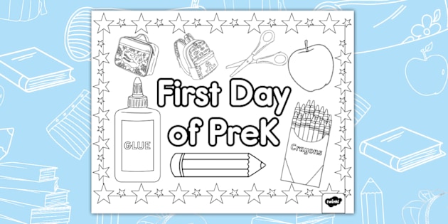 first day of preschool coloring pages free