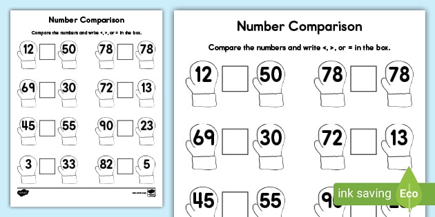 The Mitten Story Number Comparison Activity