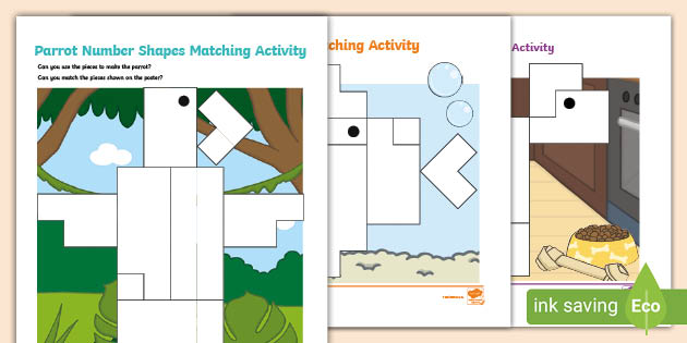 👉 Pet-Themed Number Shape Matching Activities Resource Pack