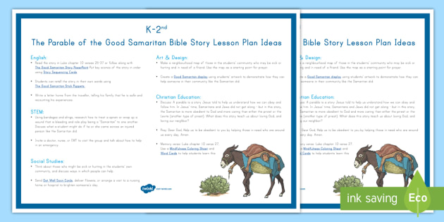The Parable of the Good Samaritan Teaching Ideas