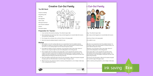 Creative Cut-Out Family Activity (teacher made)