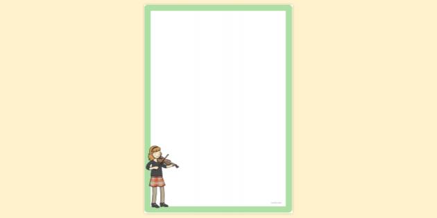 FREE! - Simple Blank Violin Player Page Border | Twinkl
