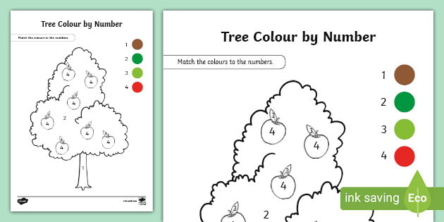 FREE! - Tree Colour by Number (teacher made)