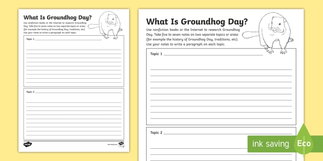 What Is Groundhog Day? Writing Activity