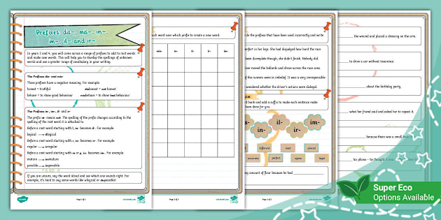 Year 3 Prefixes and Suffixes Parent Guide and Activity Ideas - Twinkl ...