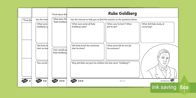 Rube Goldberg Research Worksheet (teacher made)