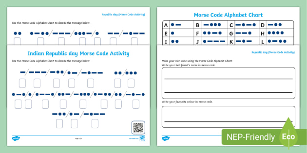 Republic day of India Morse Code Activity (teacher made)