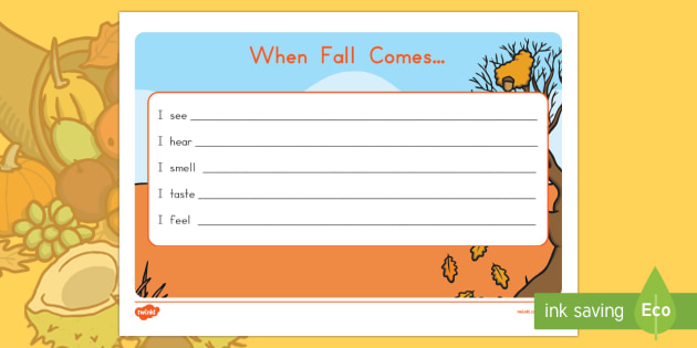 When Fall Comes... Five Senses Writing Prompt