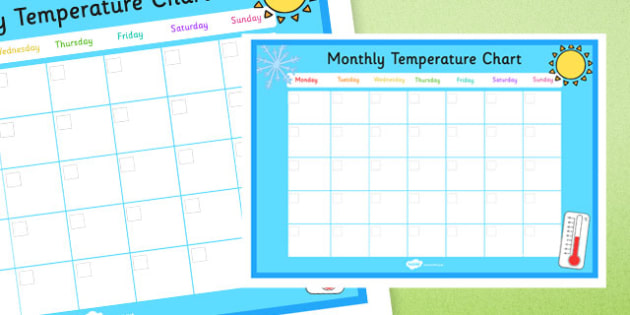 Printable Blank Temperature Chart