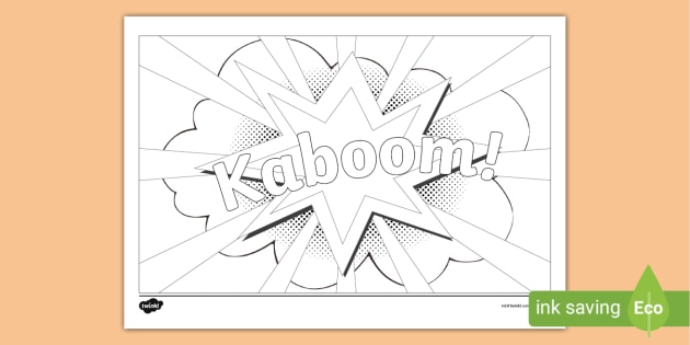 Kaboom! Colouring Sheet (Teacher-Made)