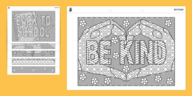 Back to School Mindfulness Colouring | Beyond Secondary