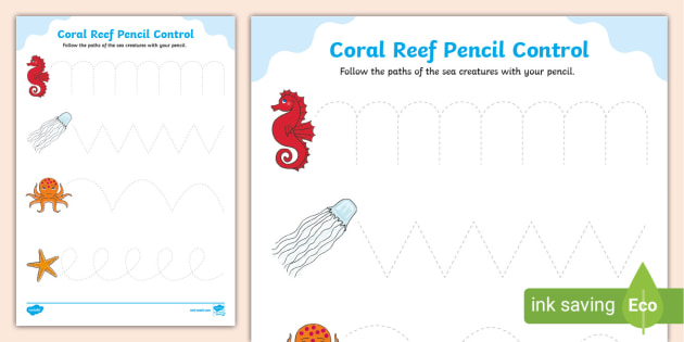 Coral Reef Pencil Control (teacher made)