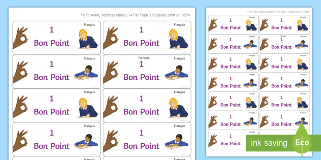 French Merit Reward Stickers (teacher made)