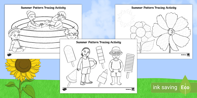 Summer Pattern Tracing Activity (teacher made)