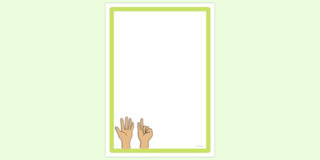 Simple Blank Finger Counting 7 Page Border | Twinkl